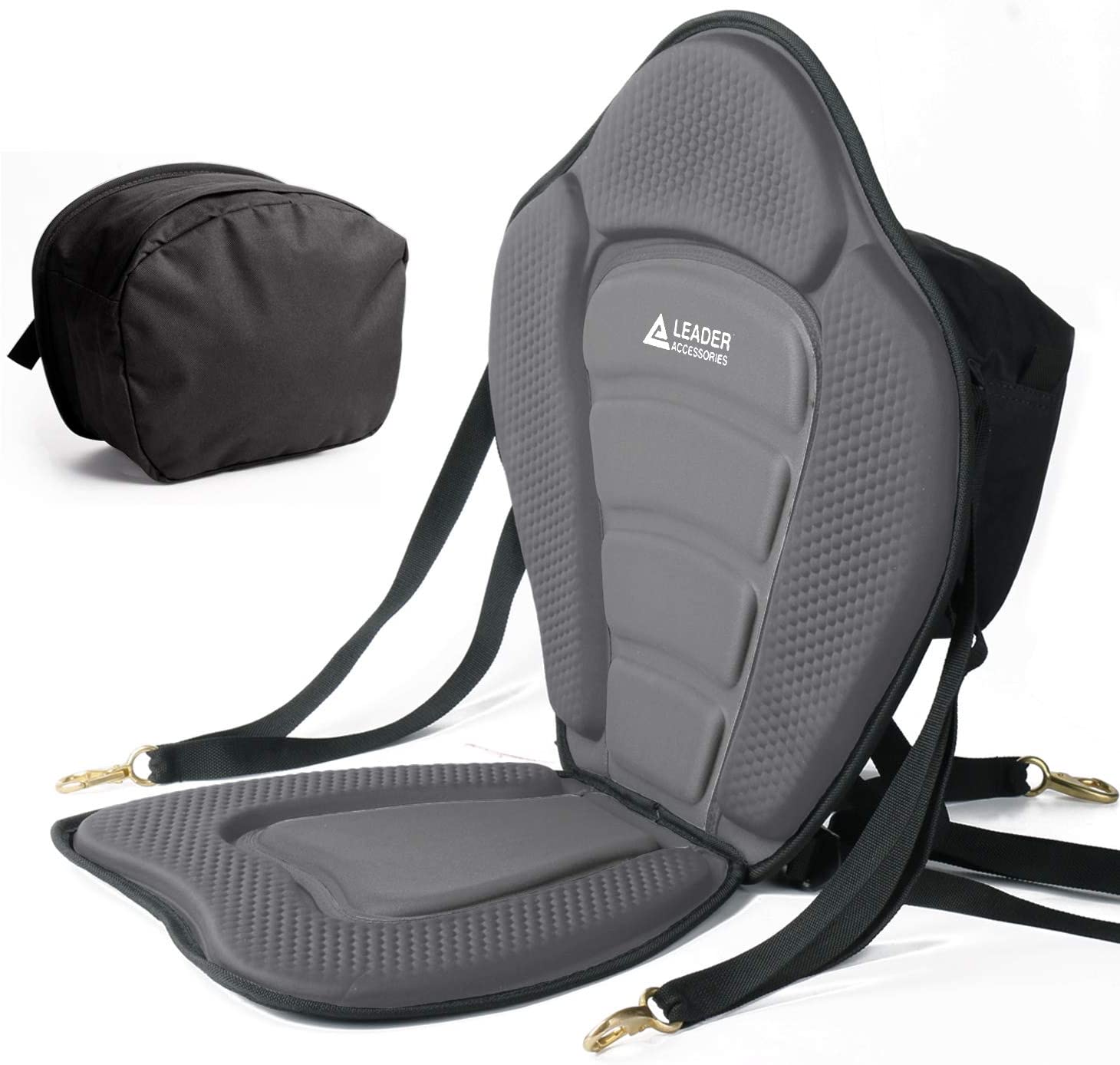Deluxe Padded Kayak Seat Fishing Boat Seat with Storage Bag - Leader ...